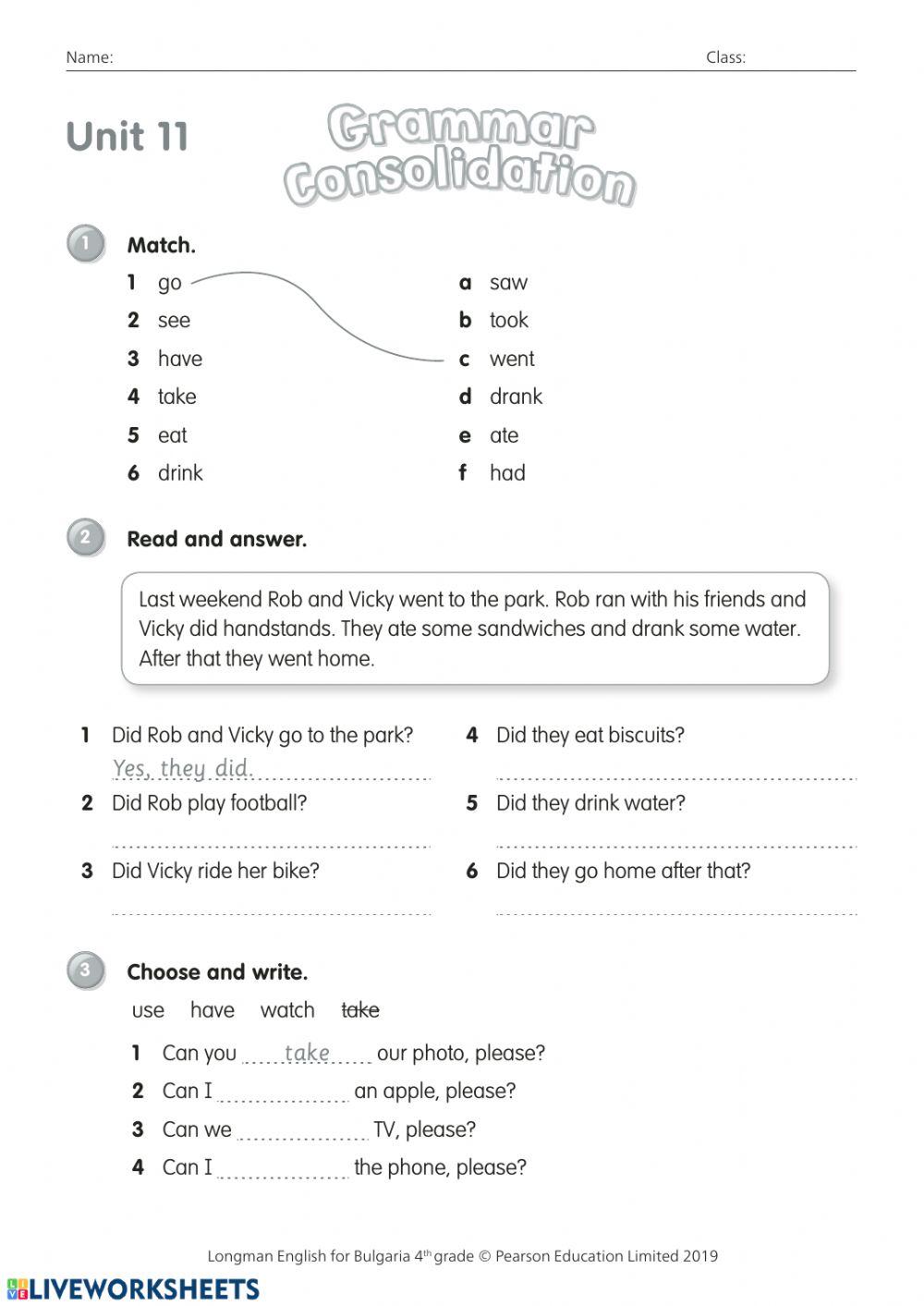 11b - Test worksheet | Live Worksheets