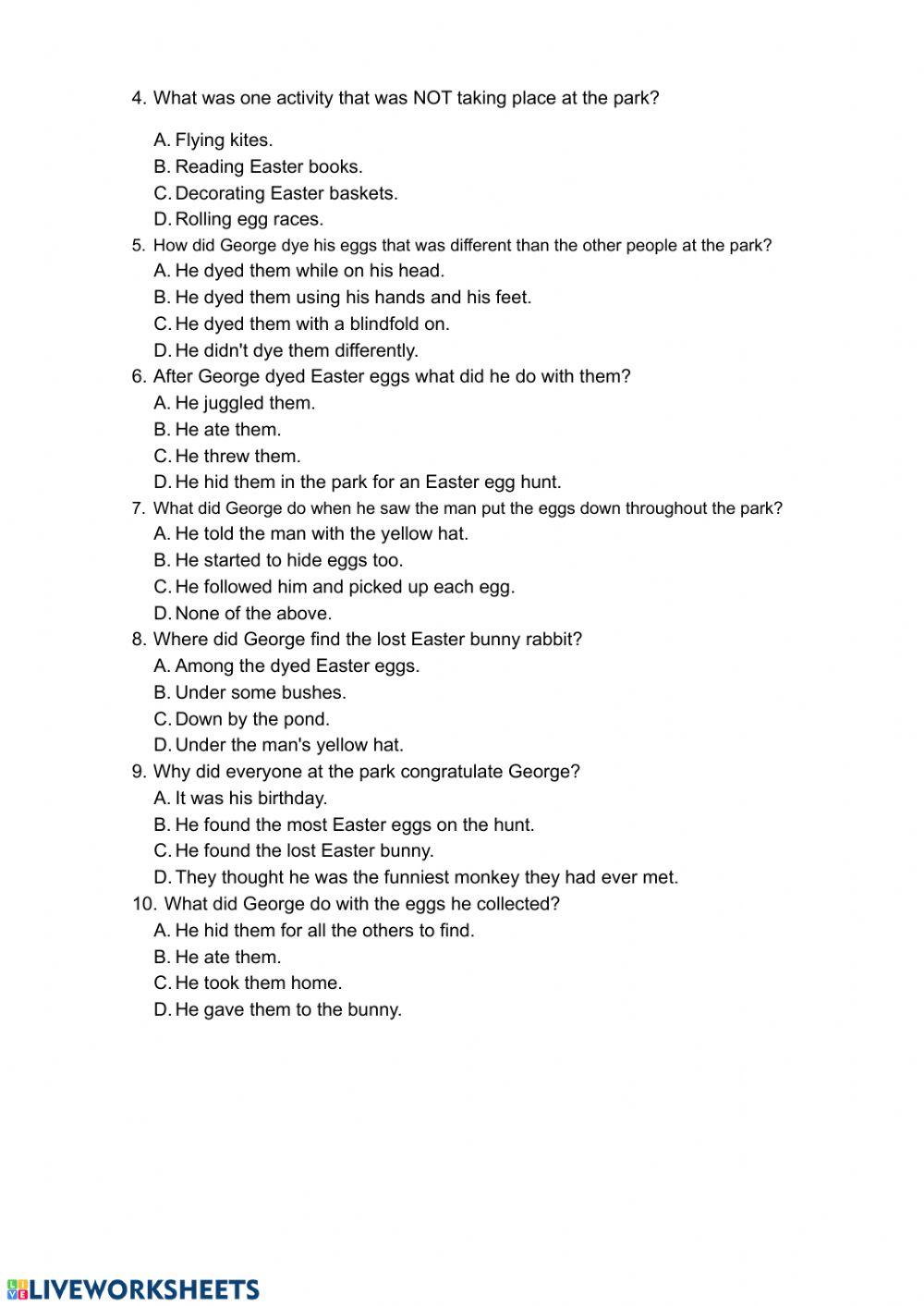 Curious George 82729 | Masza | Live Worksheets