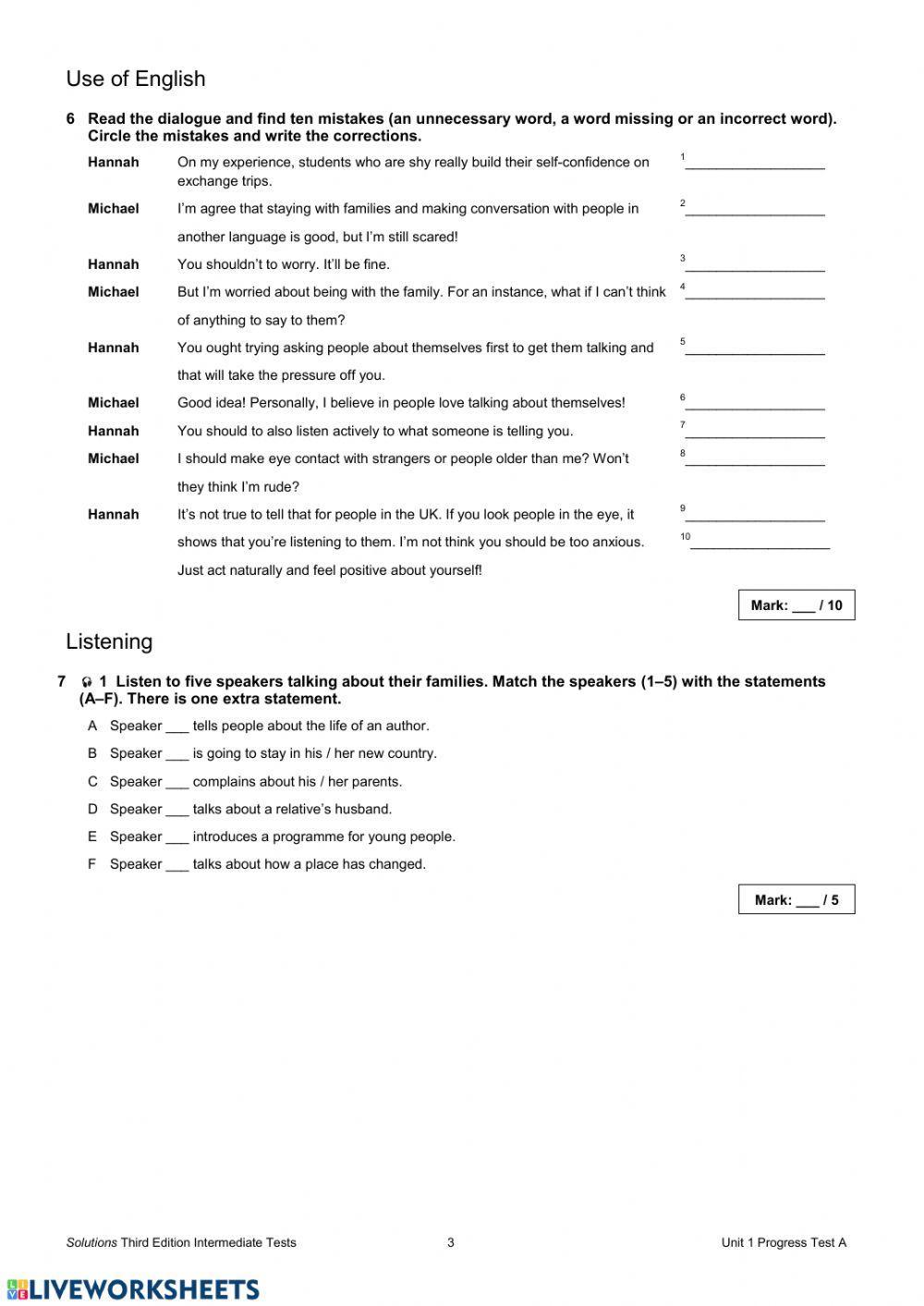 Adolescence | Free Interactive Worksheets | 83042