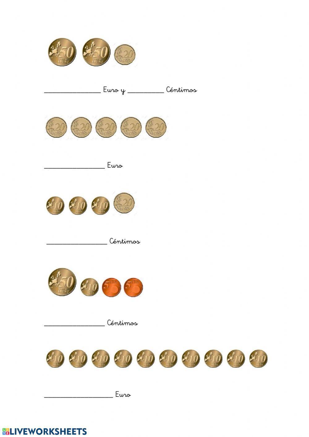 contar monedas | Free Interactive Worksheets | 83254