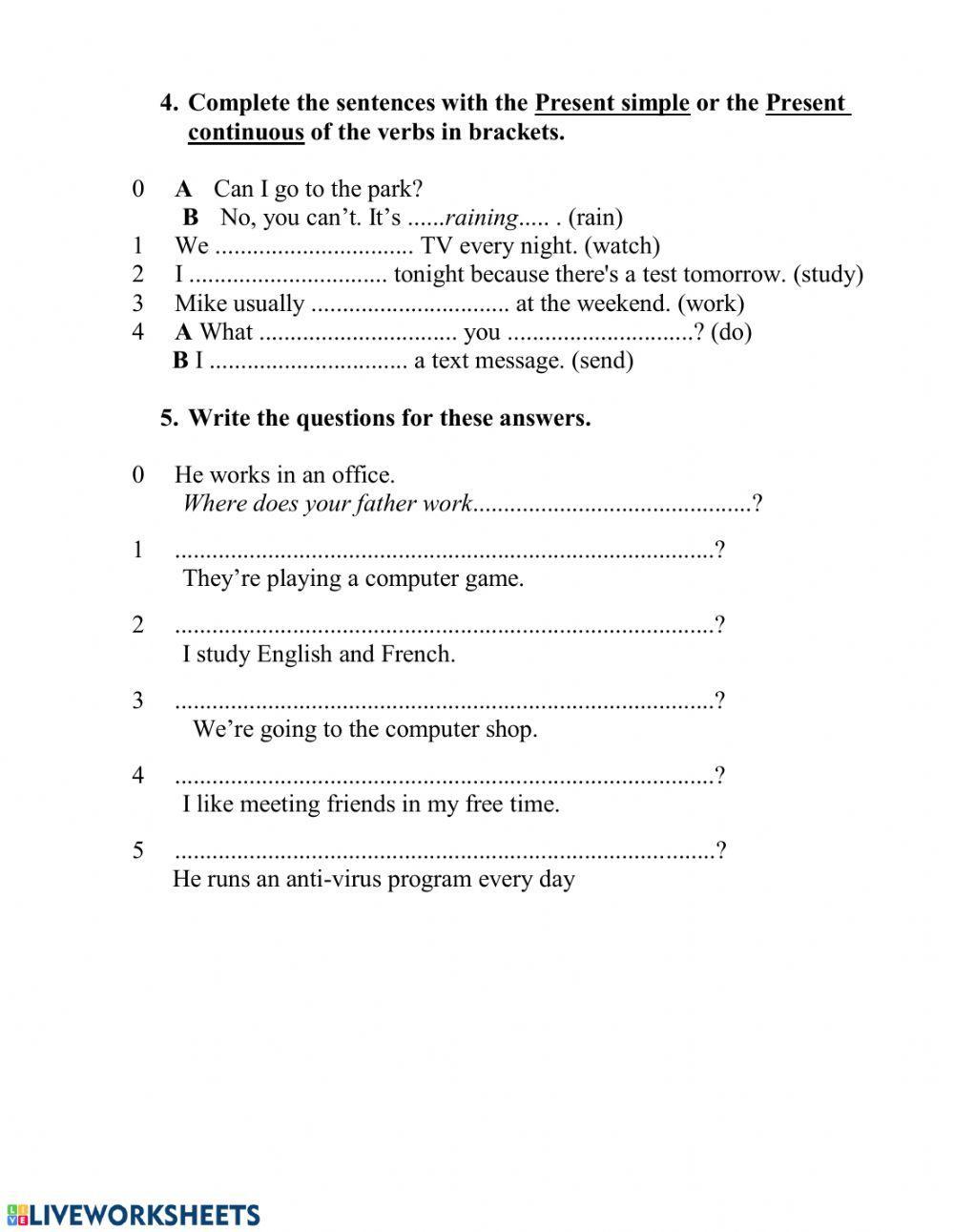 Unit Test worksheet | Live Worksheets