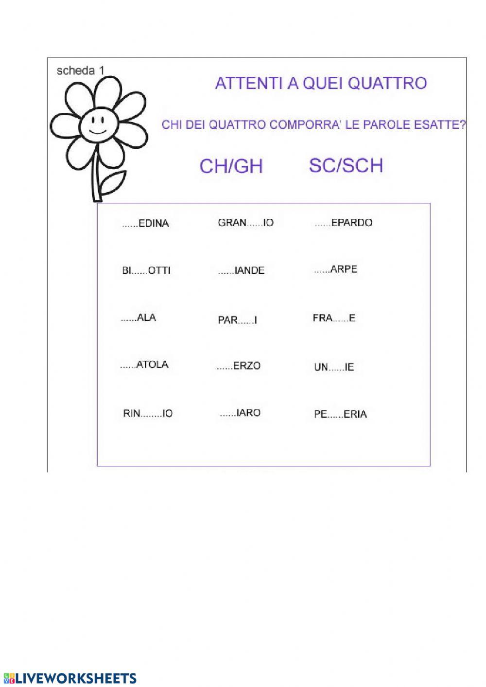 83872 | Suoni difficili | MaestraRobi91 | LiveWorksheets
