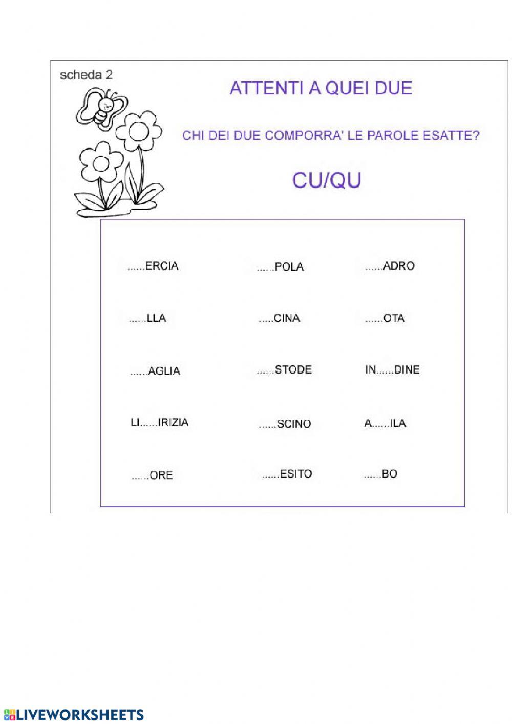 83872 | Suoni difficili | MaestraRobi91 | LiveWorksheets