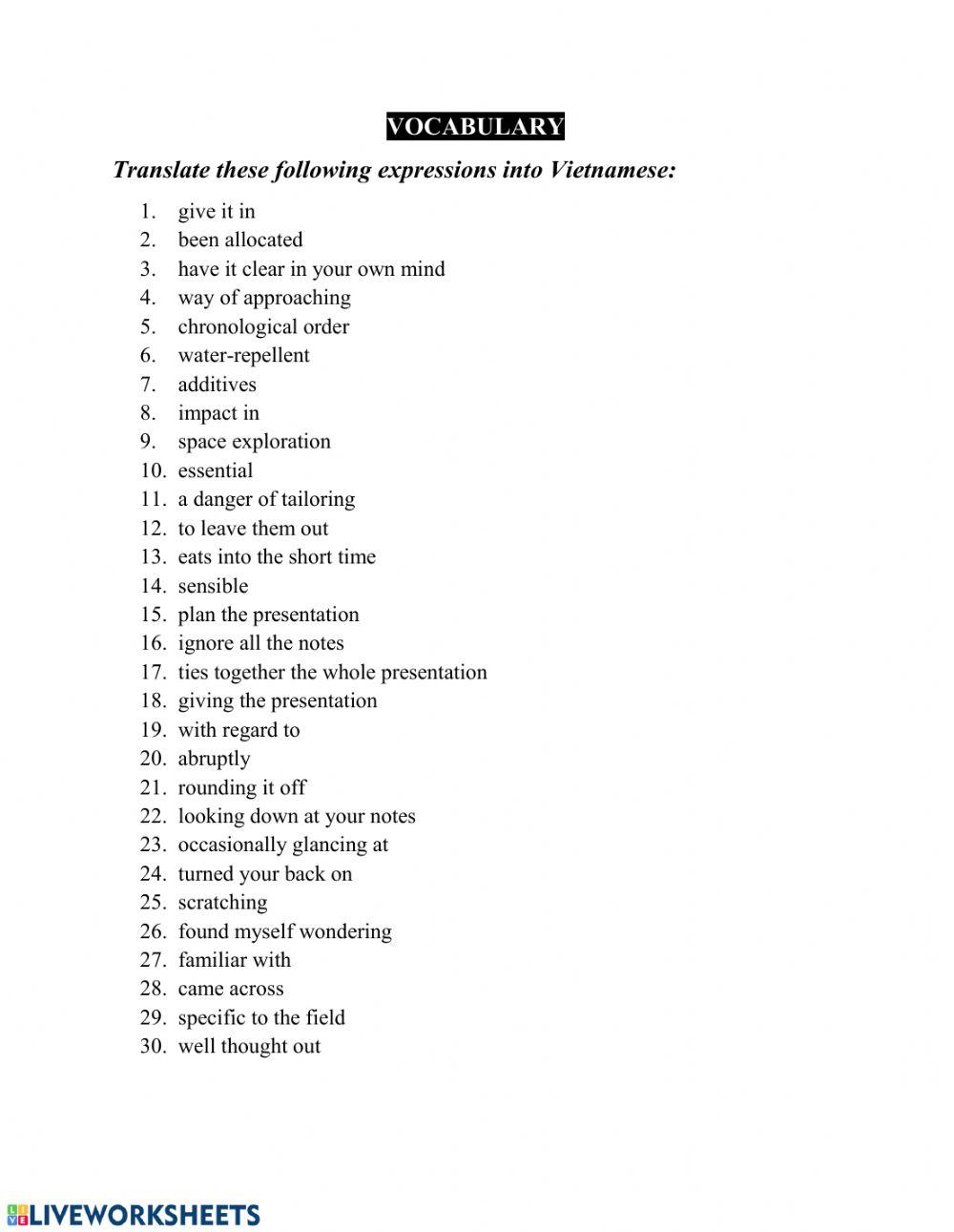 Homework Lesson 6 worksheet | Live Worksheets