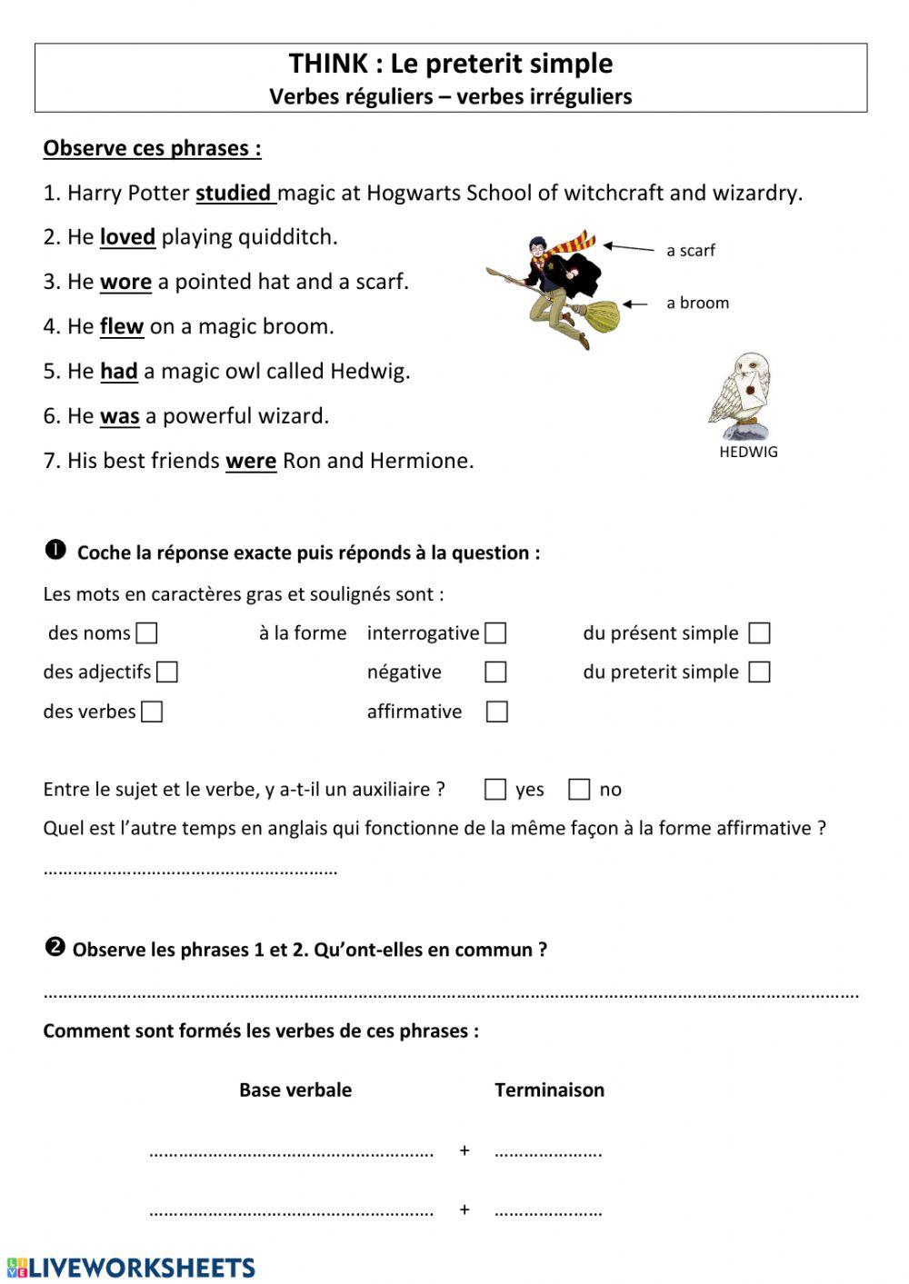 Le prétérit simple - verbes irréguliers | Géraldine