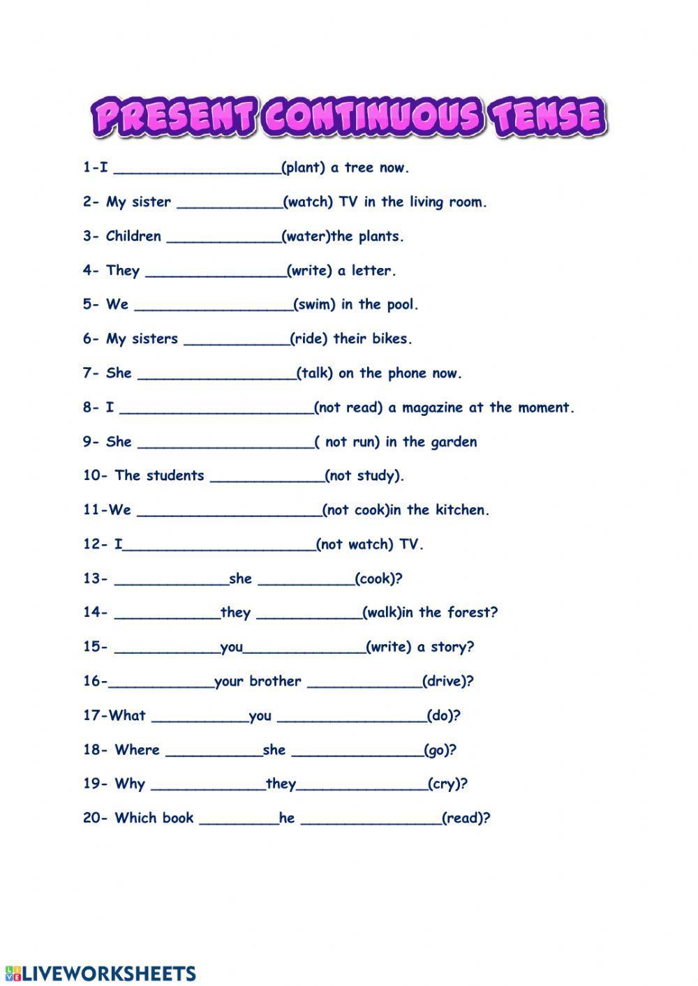 Present Continuous Tense Online Activity For A1 Live, 58% OFF Present Continuous Tense Online Activity For A1 Live, 58% OFF