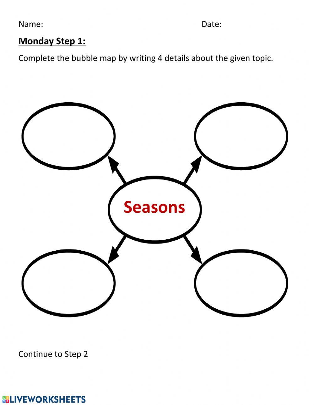 4 paragraph writing monday worksheet | Live Worksheets