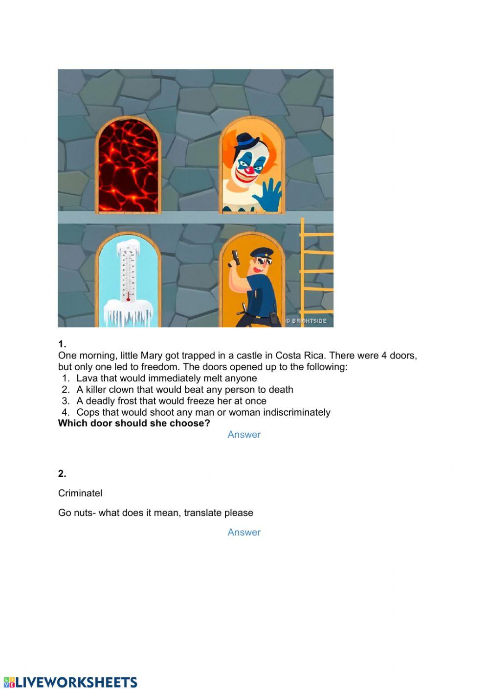 Challenge 81 worksheet | Live Worksheets