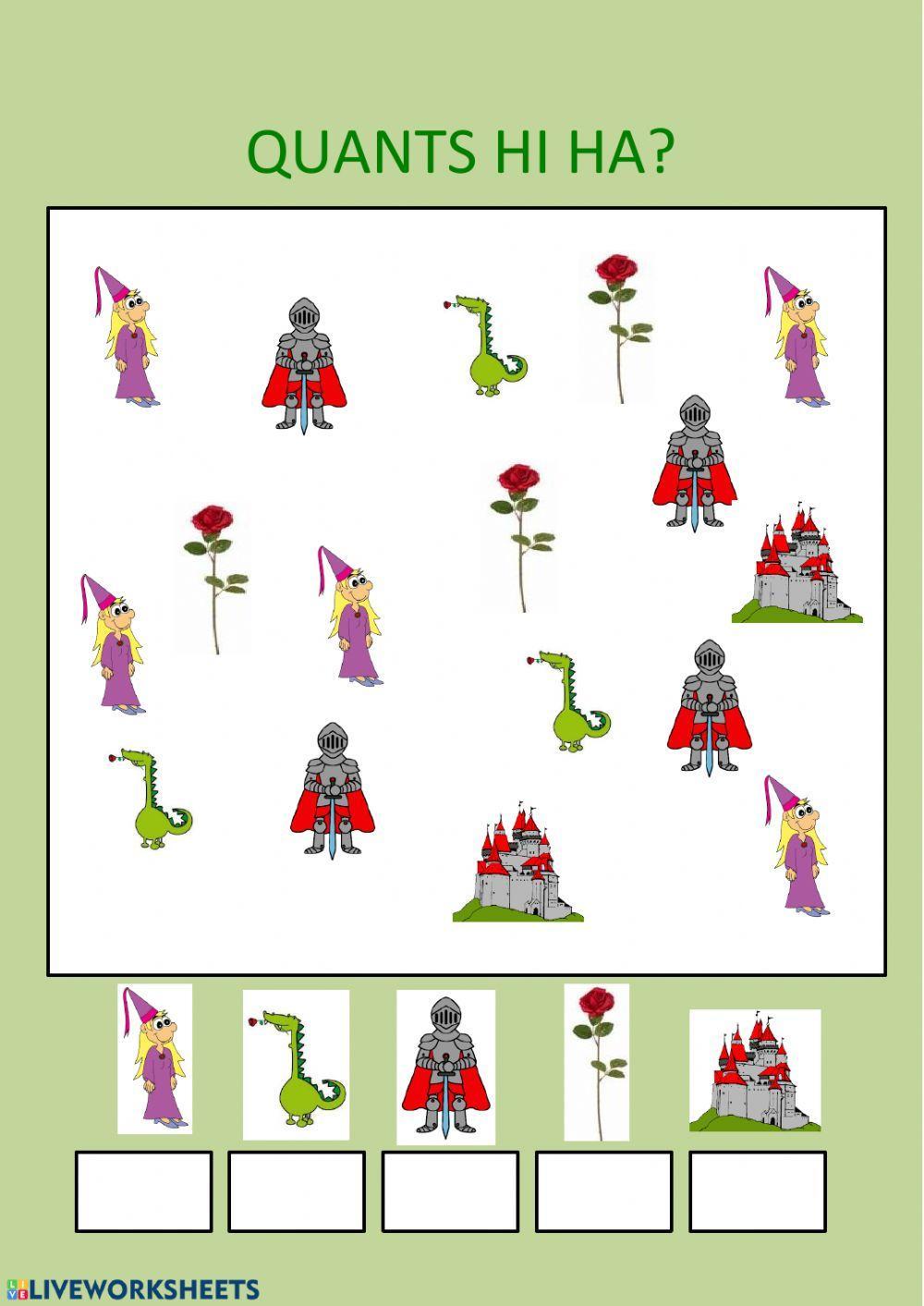 Quants hi ha? worksheet | Live Worksheets