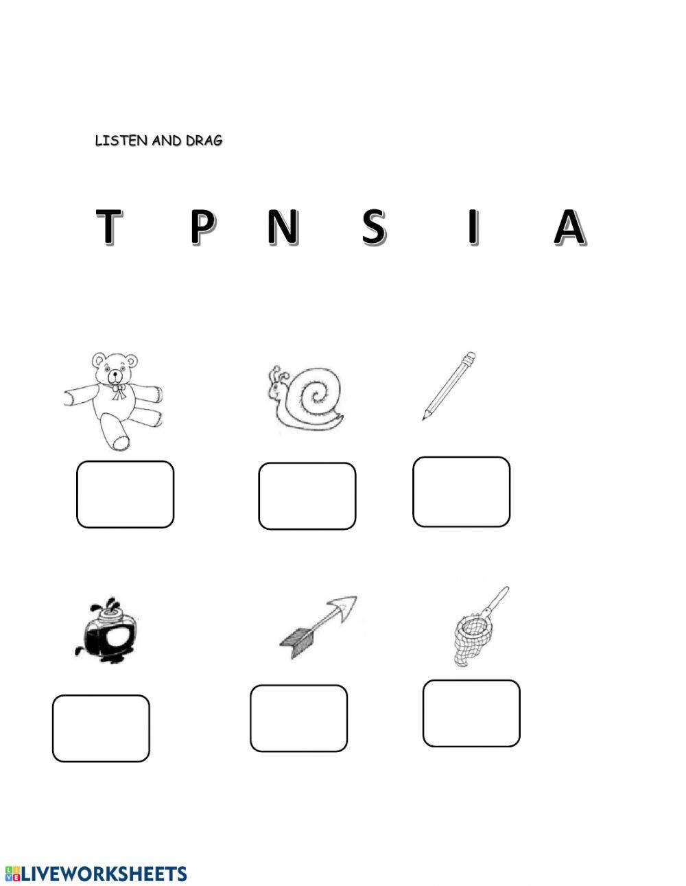 Listen and drag worksheet | Live Worksheets