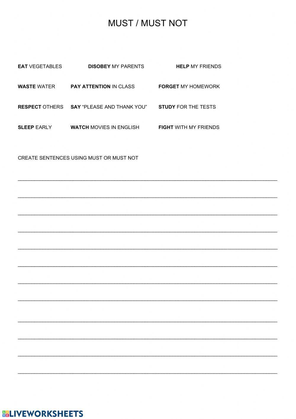 Modal verb must 85888 | klarica33 | Live Worksheets