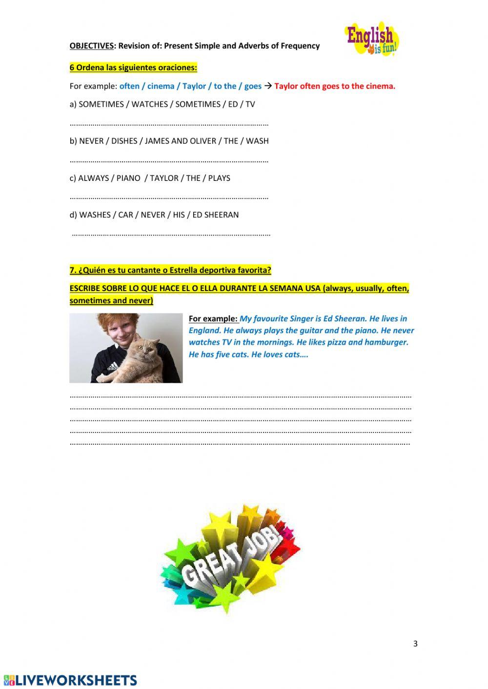Presente Simple interactive worksheet | Live Worksheets