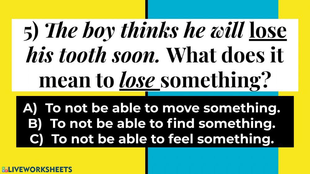 Loose Tooth Quiz 87684 | TamaraDix | Live Worksheets