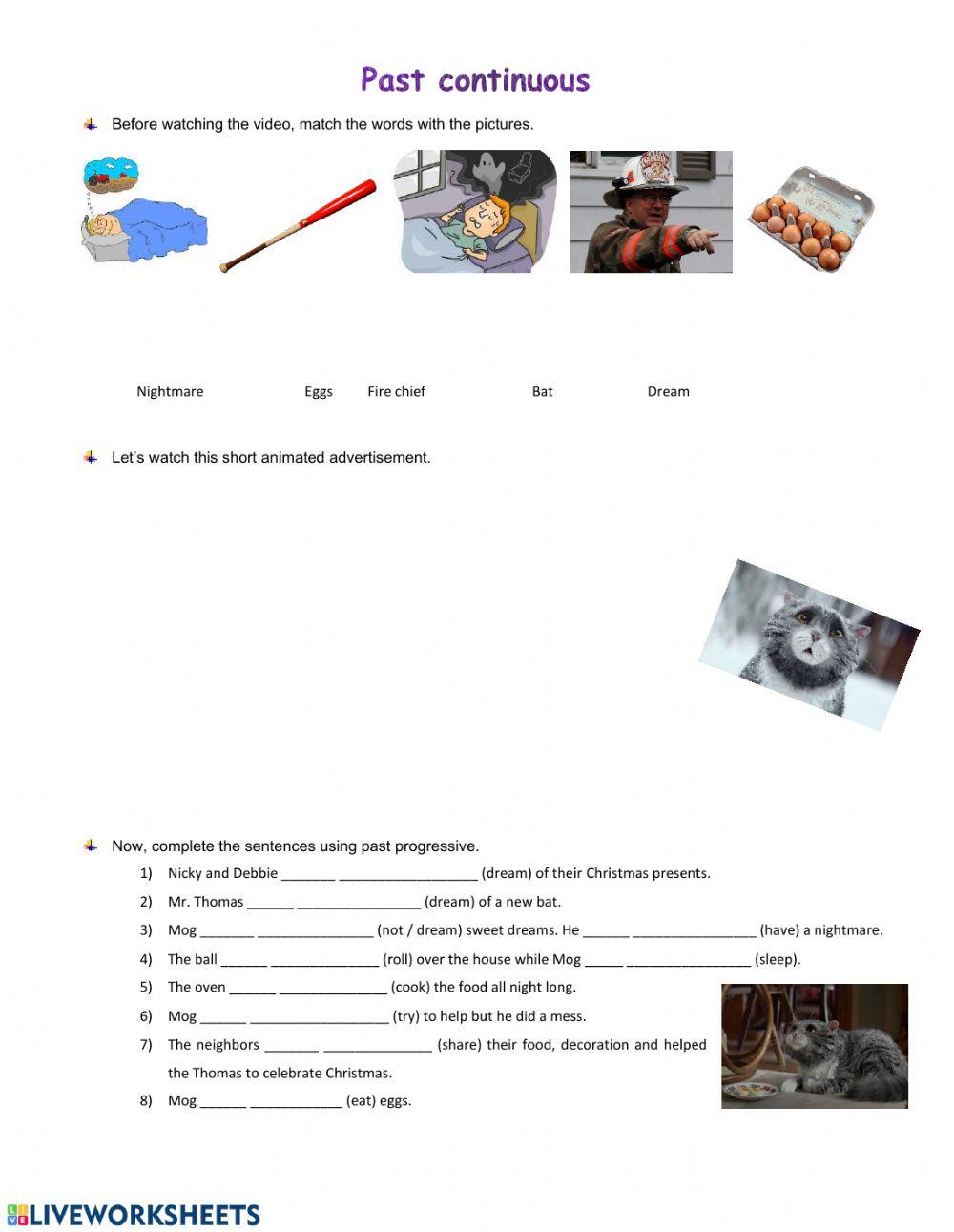Past continuous - Mog the cat 87731 | Fernanda Roxana