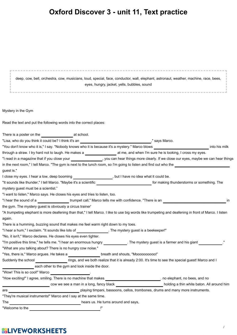 Oxford Discover… | Free Interactive Worksheets | 88336