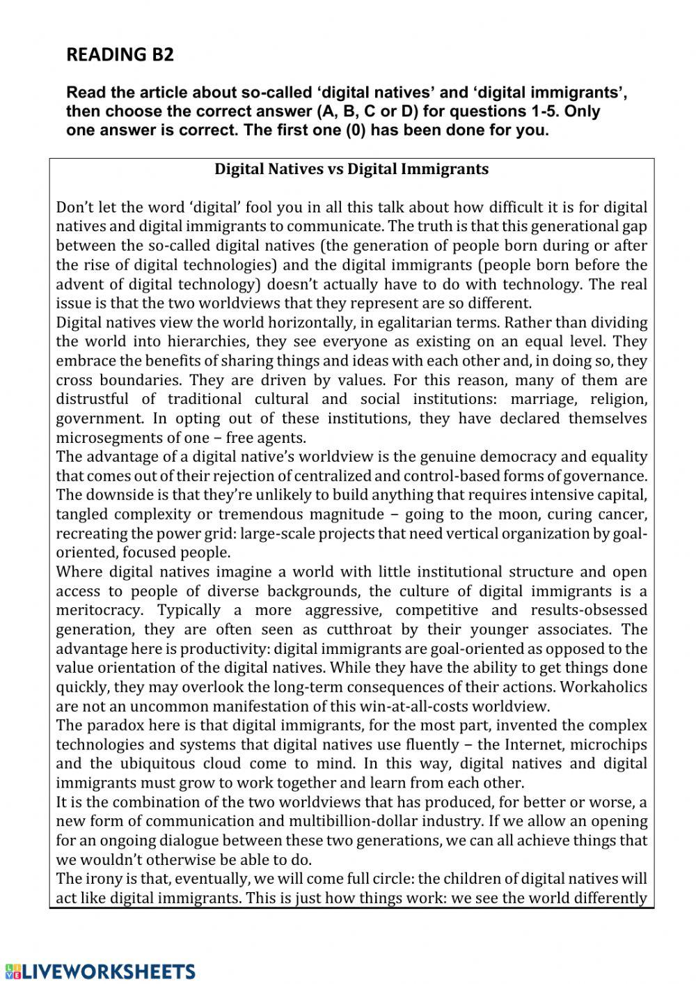 Reading compreh… | Free Interactive Worksheets | 89927