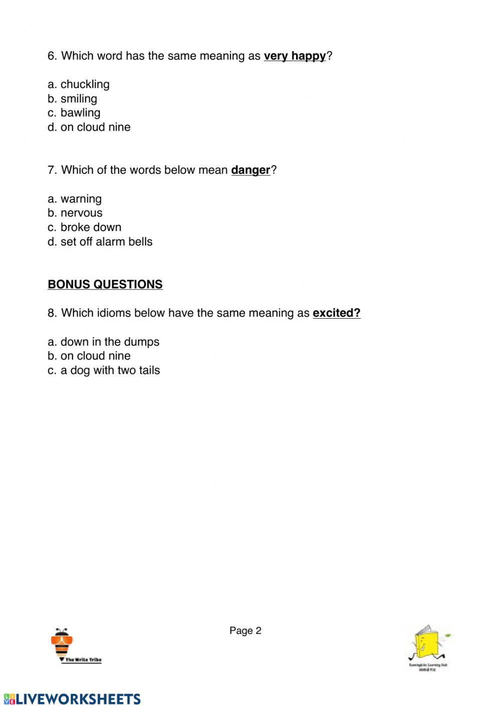 Week 12 English Mastery P1 worksheet | Live Worksheets