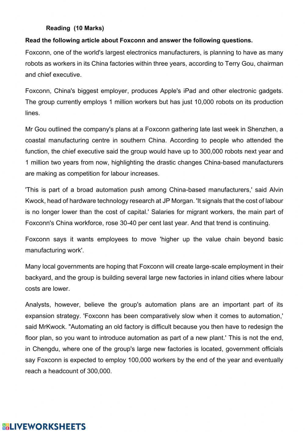 Listening and r… | Free Interactive Worksheets | 87065