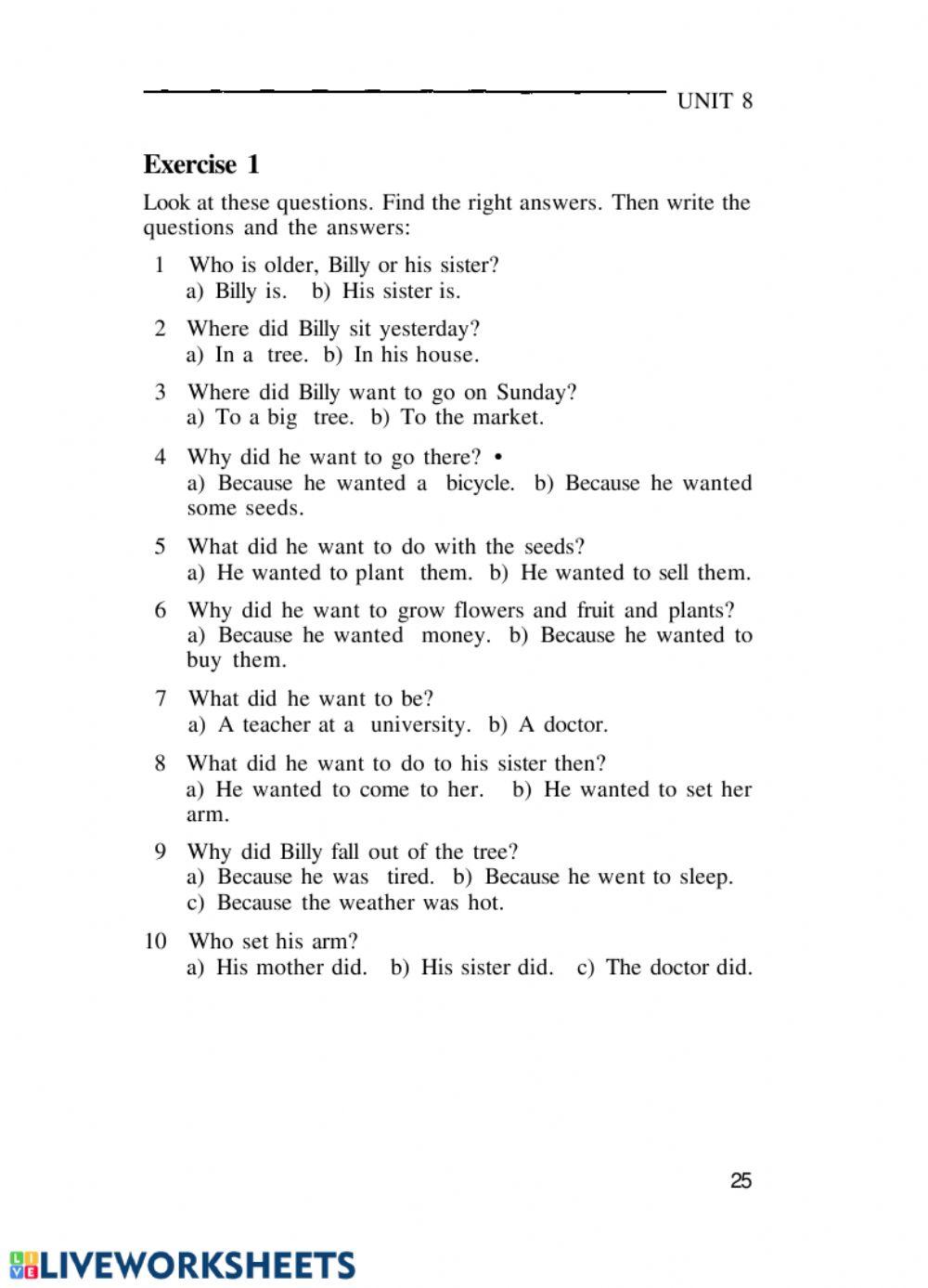 Reading stories | Free Interactive Worksheets | 88909