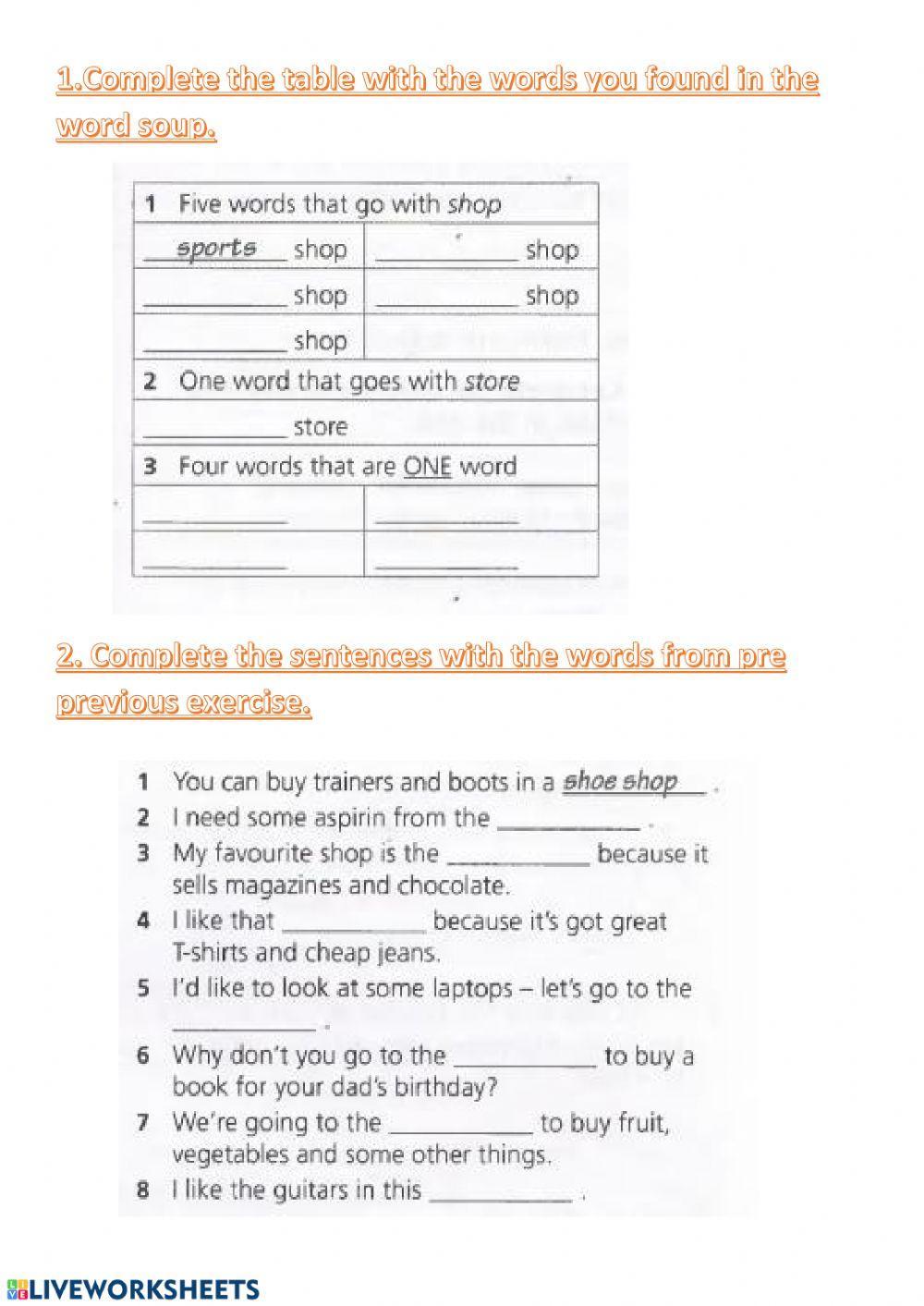 89409 | Shops | Natalialju | LiveWorksheets