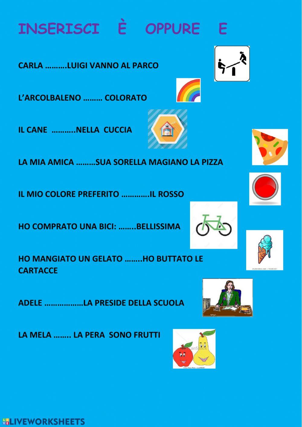 89509 | È OPPURE e | elena irene | LiveWorksheets