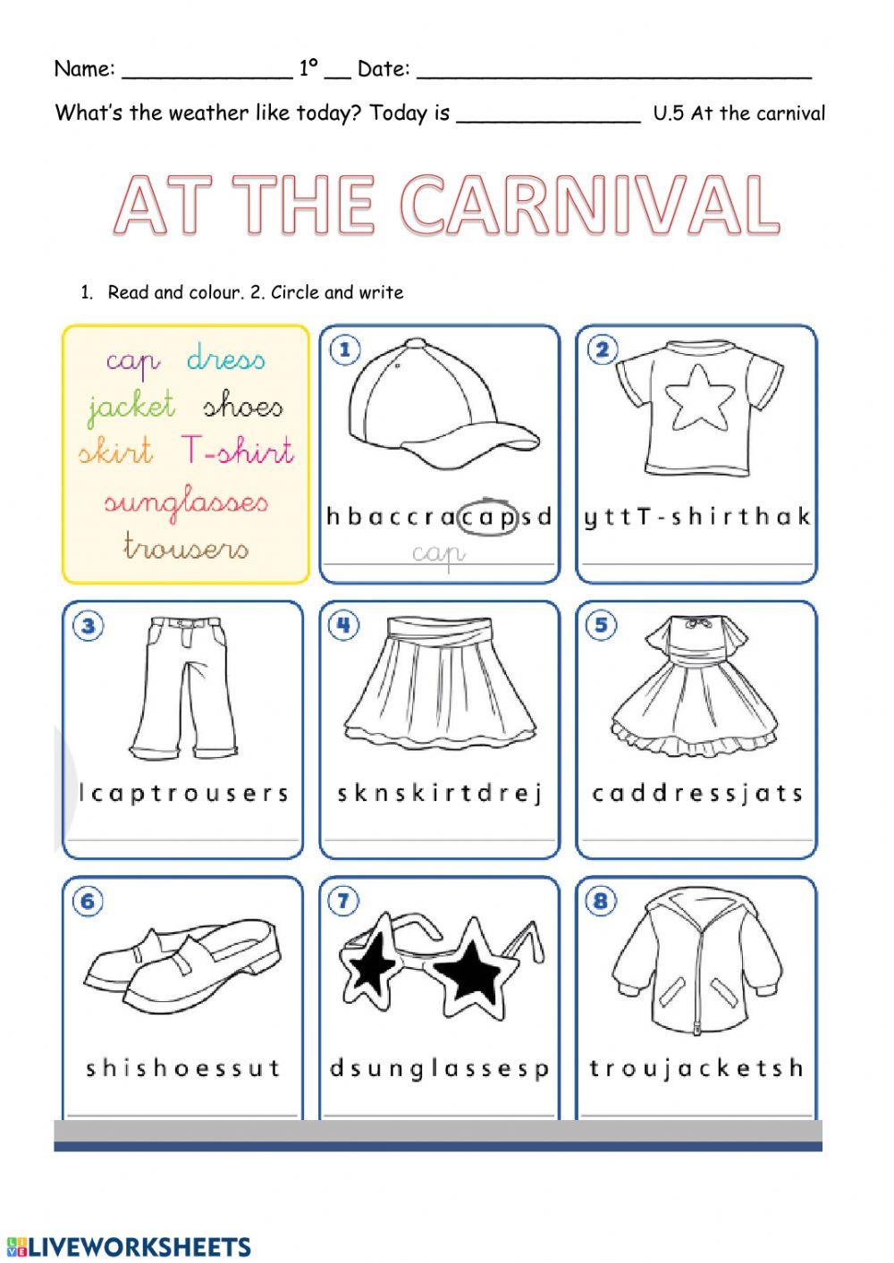 Clothes interactive activity for 1º | Live Worksheets