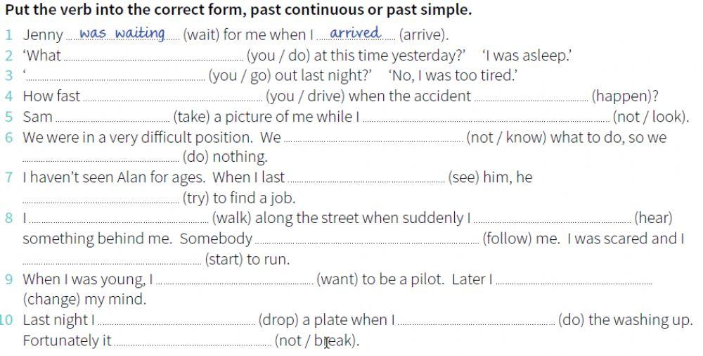 Past Continuous free activity | Live Worksheets