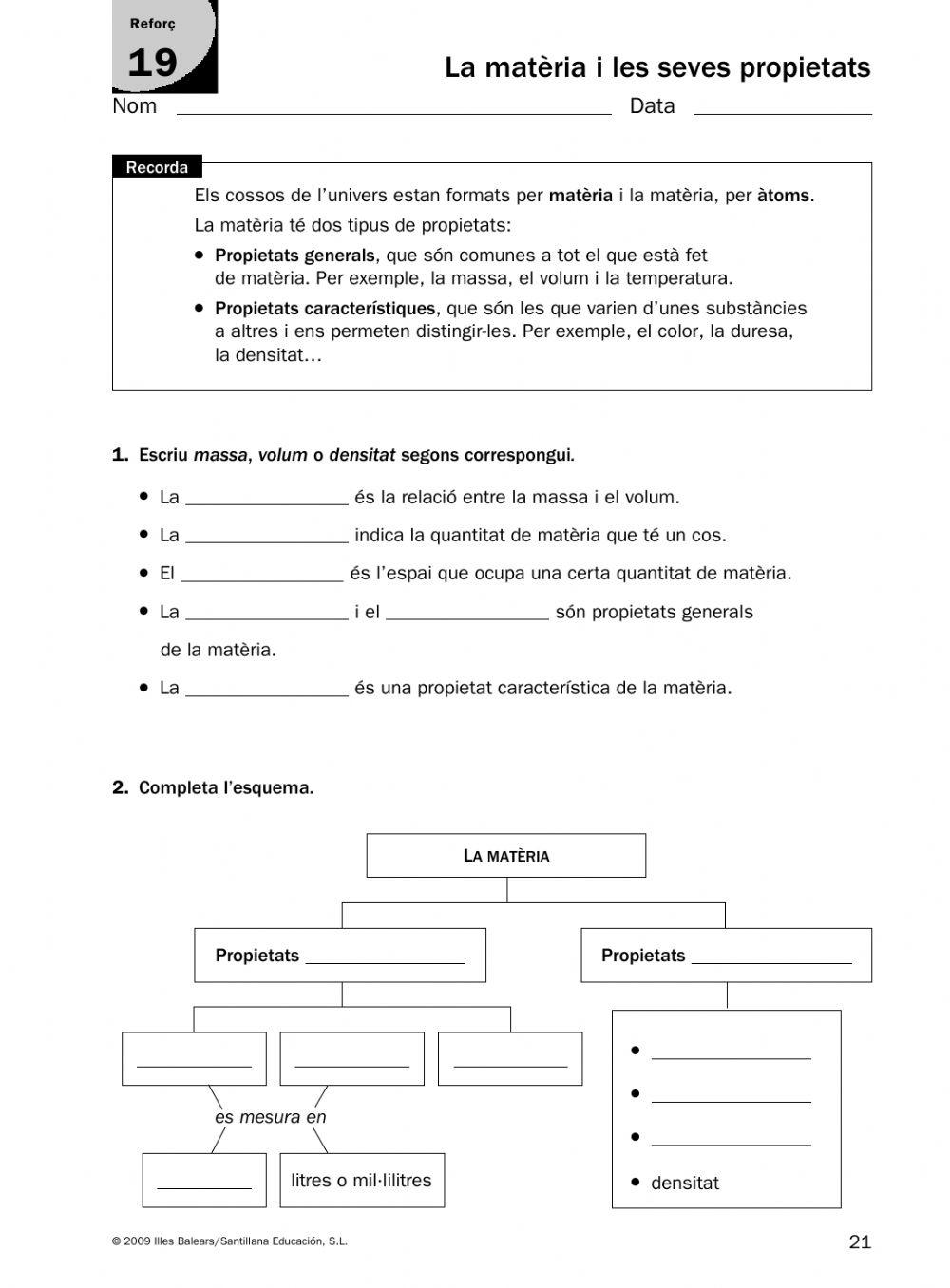 La matèria i les seves propietats 5 5456912 | msantillana