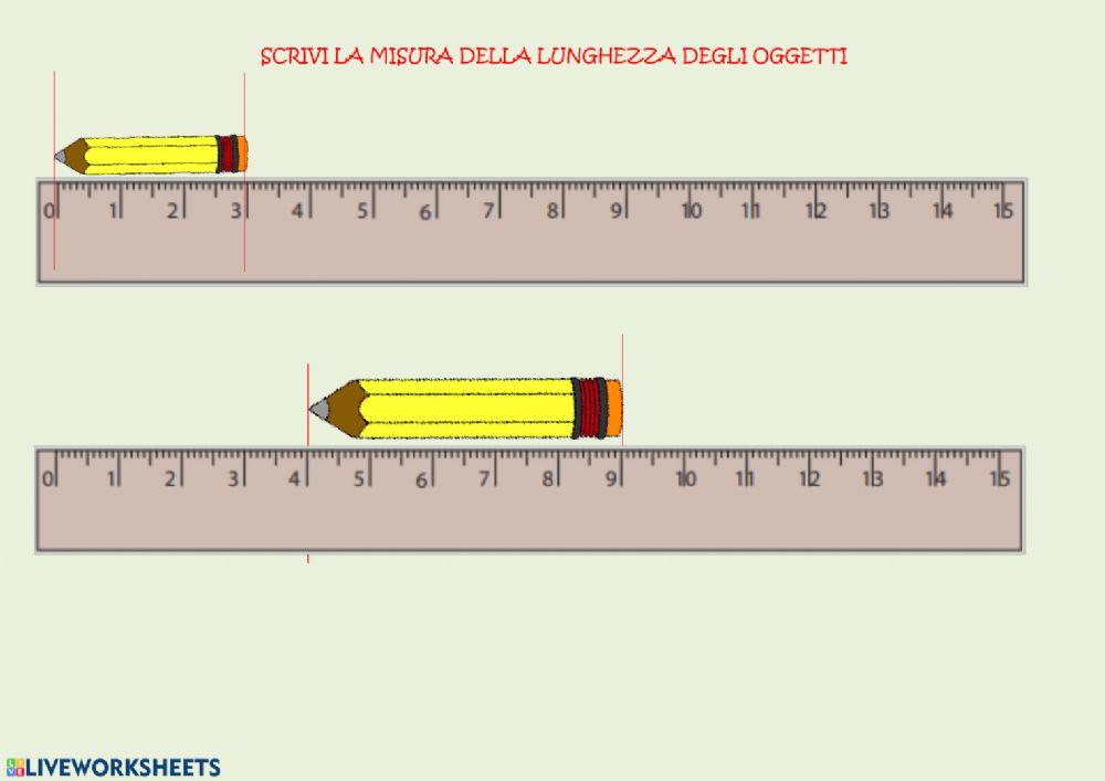 Misura sul righello interactive worksheet | Live Worksheets