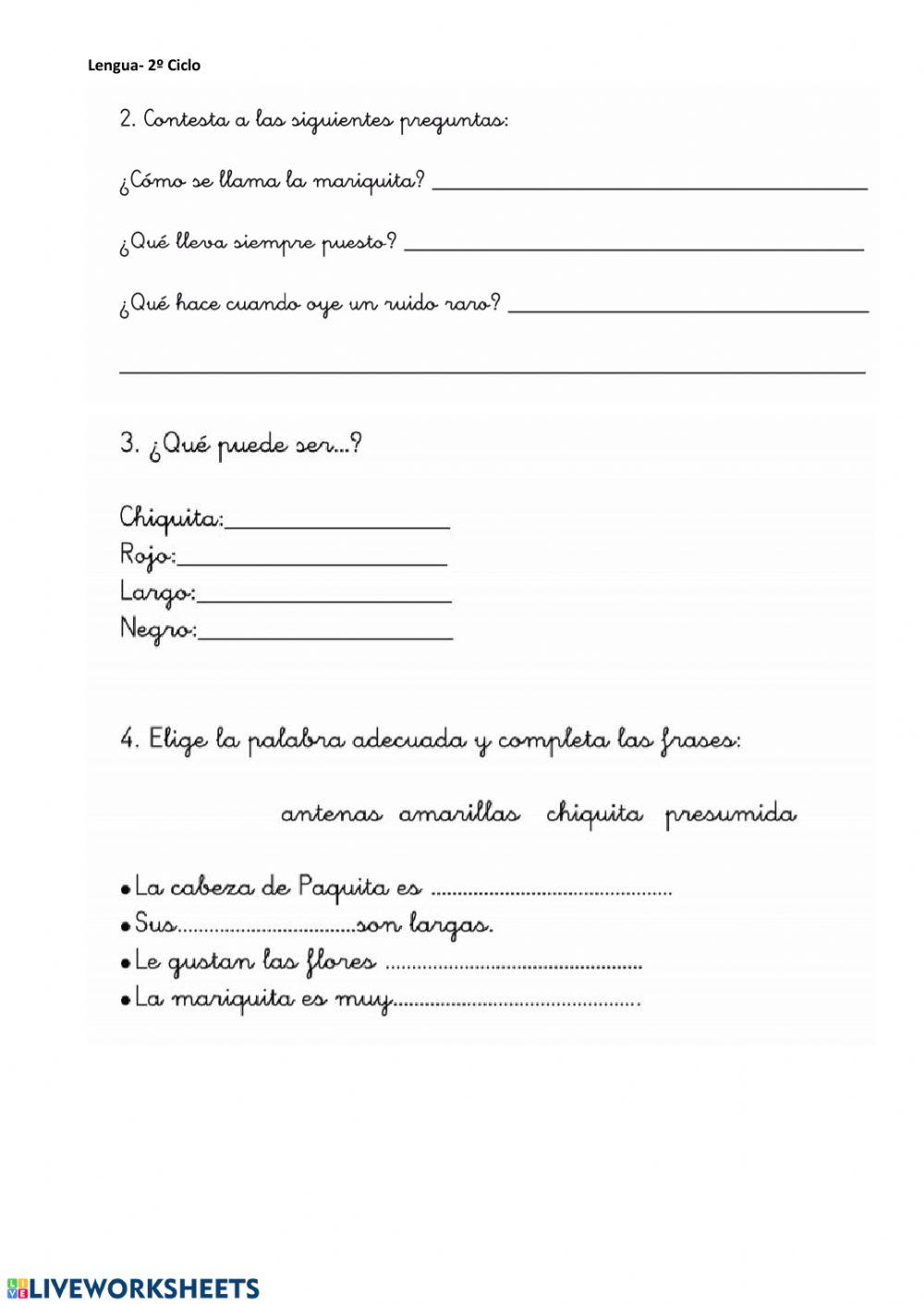 Comprensión lectora online exercise for 3º | Live Worksheets
