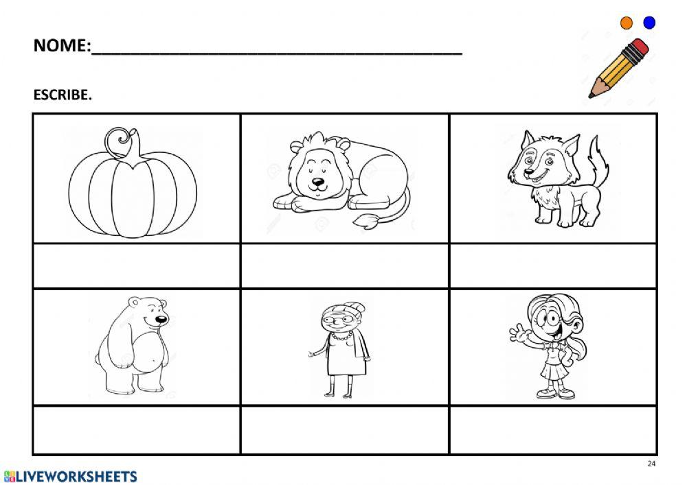 Escribe worksheet | Live Worksheets