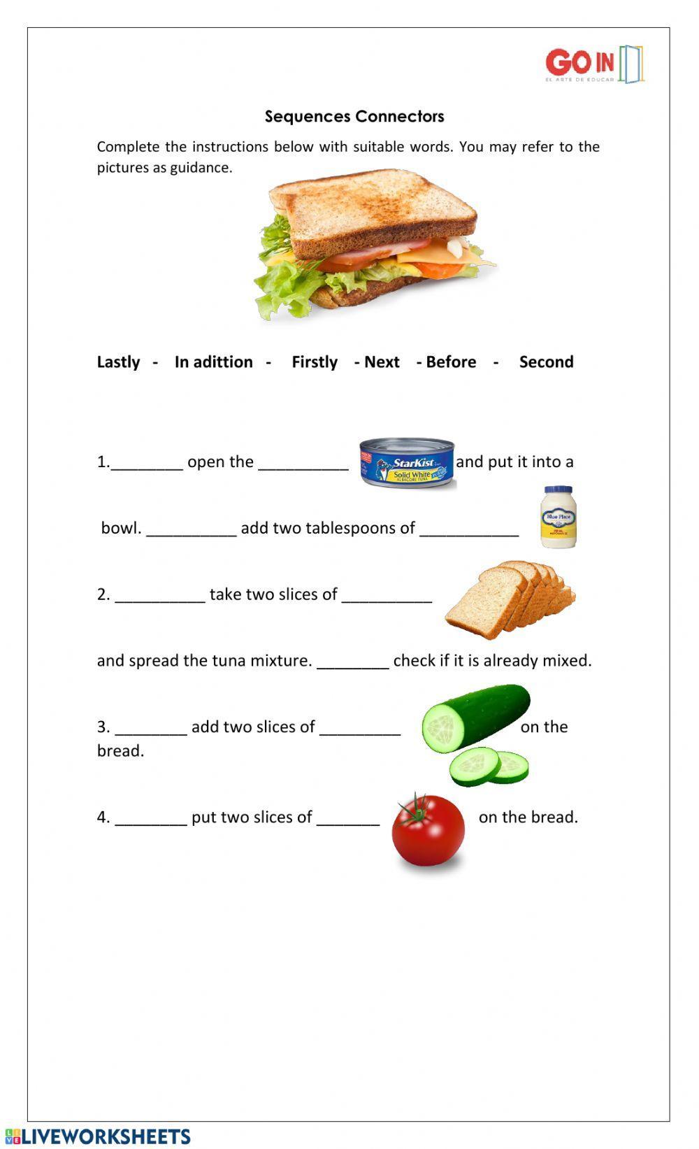Connectors online worksheet | Live Worksheets