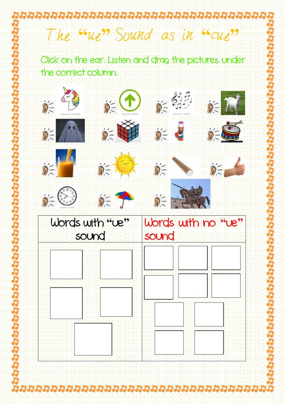 galactic phonics u e worksheet