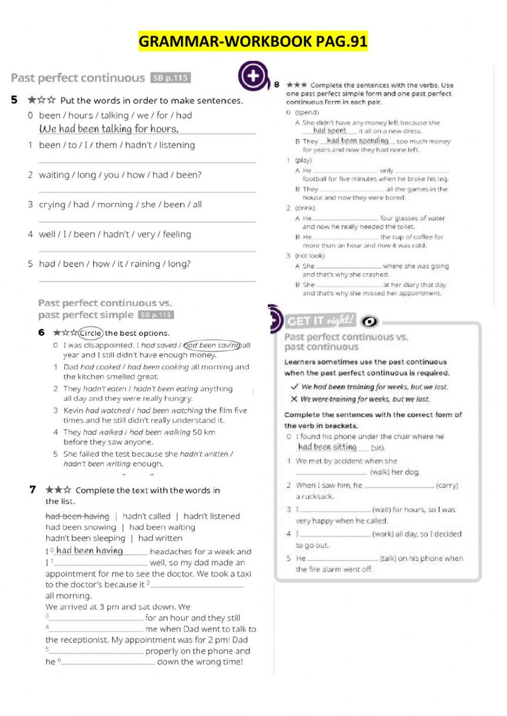 DANIEL | Past perfect continuous 173970 | LiveWorksheets