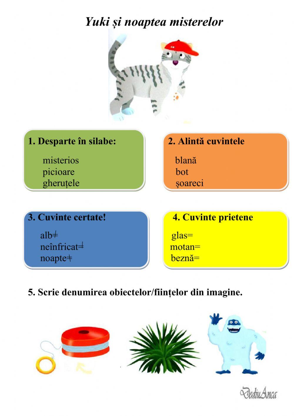Yuki si noaptea misterelor worksheet | Live Worksheets
