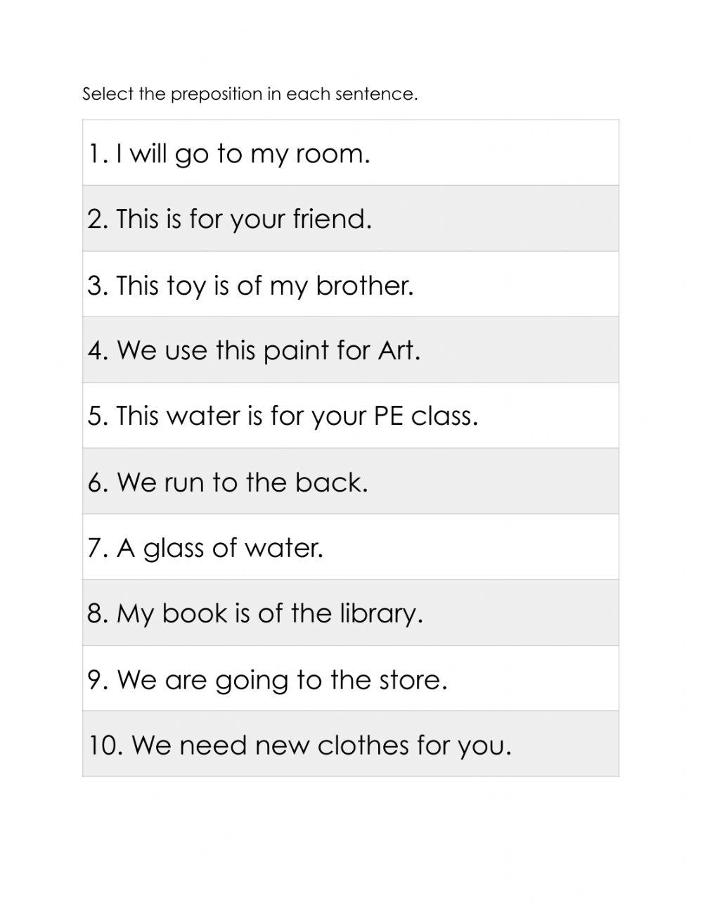 Prepositions (to, of, for) 176147 | Dalia | Live