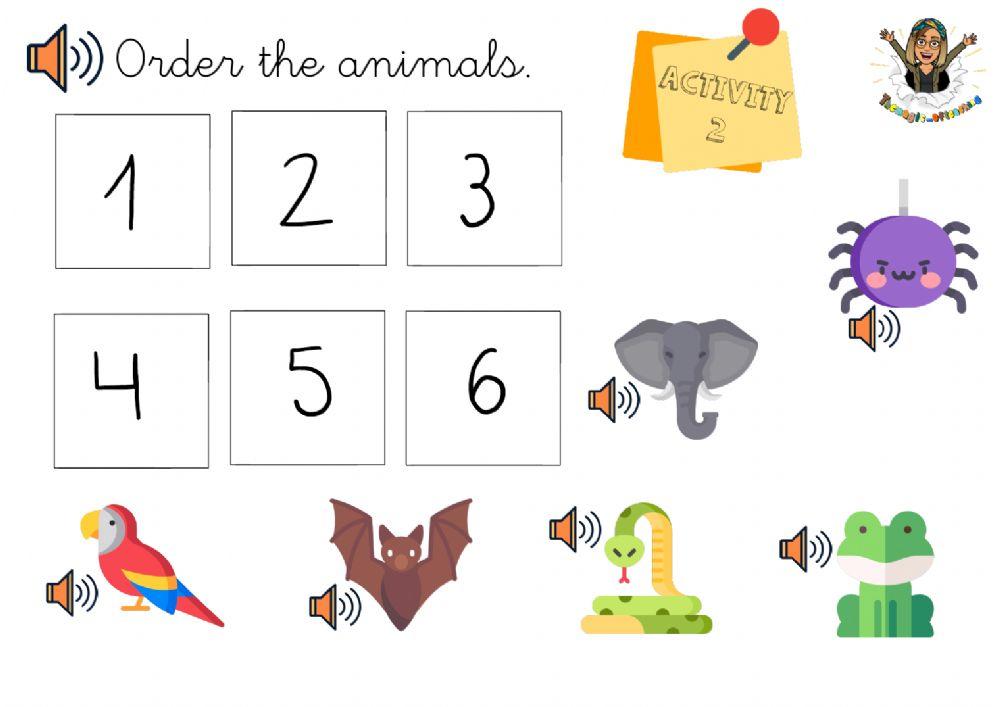 Order the animal worksheet | Live Worksheets