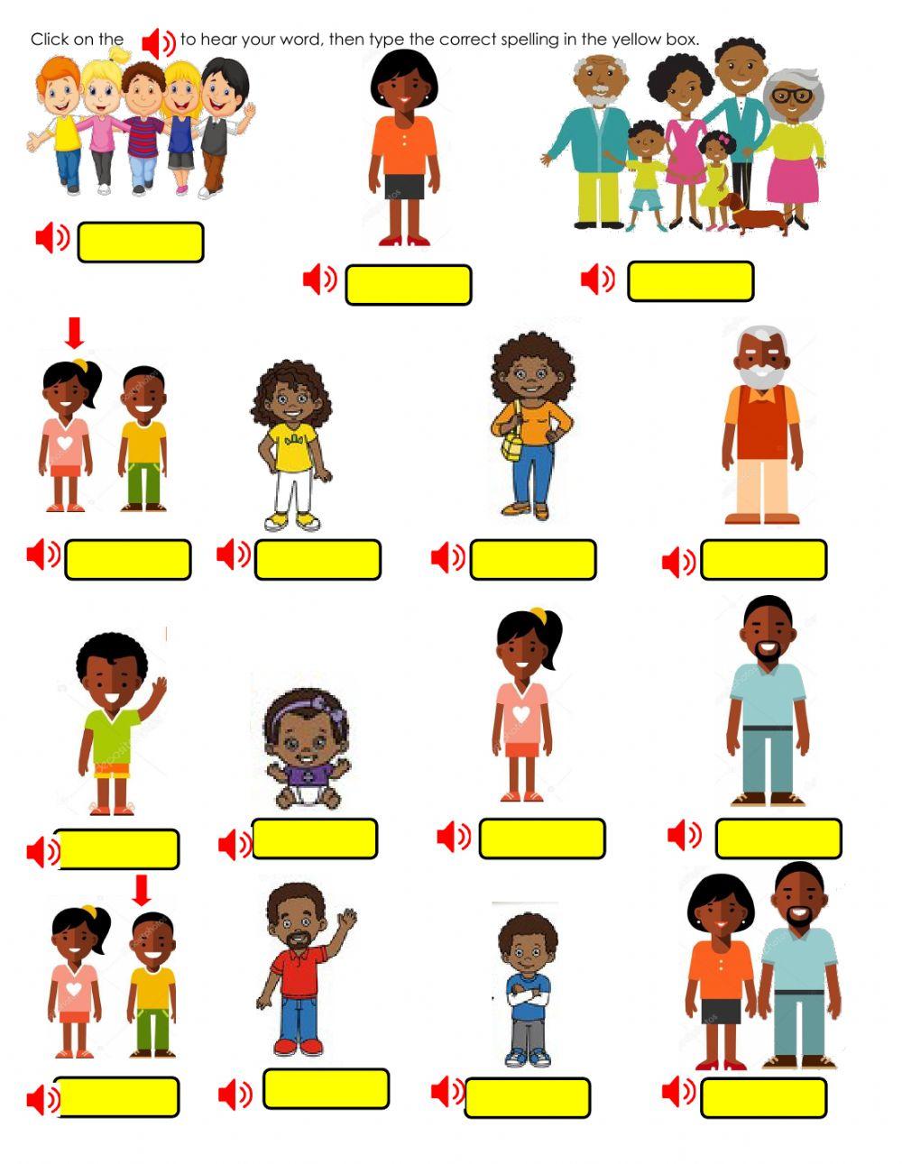 Family - Spelling online exercise for | Live Worksheets