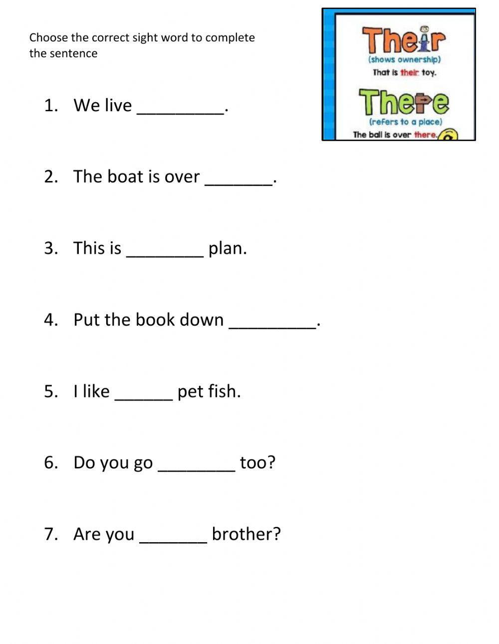 There Vs Their Worksheets There Vs Their Worksheets