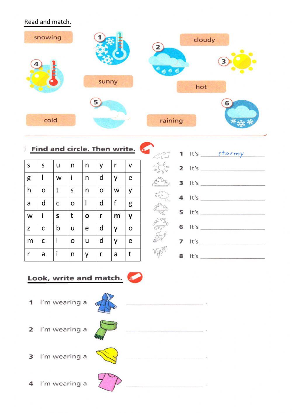 Weather online exercise for grade 3 | Live Worksheets