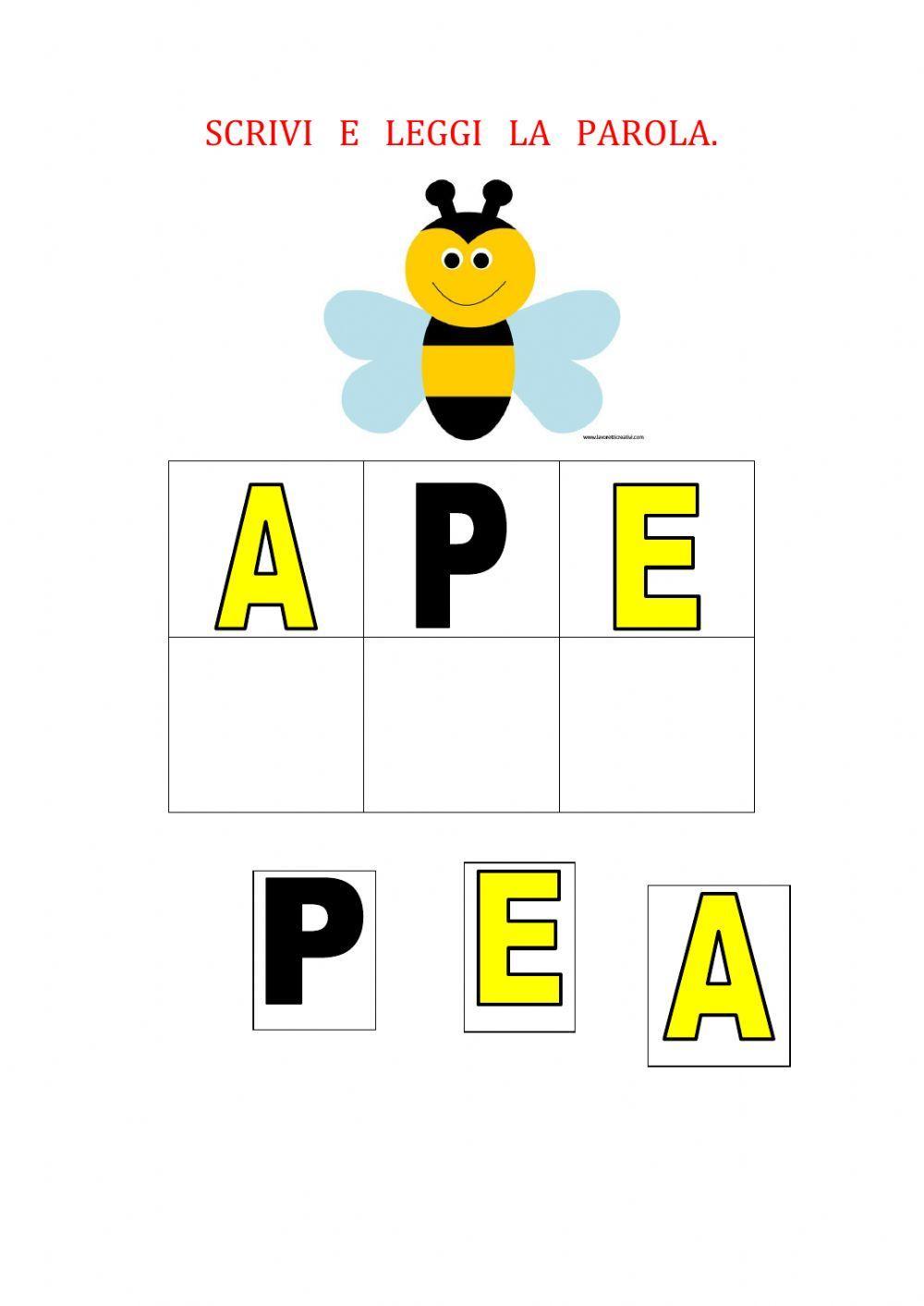 Parola ape interactive worksheet | Live Worksheets