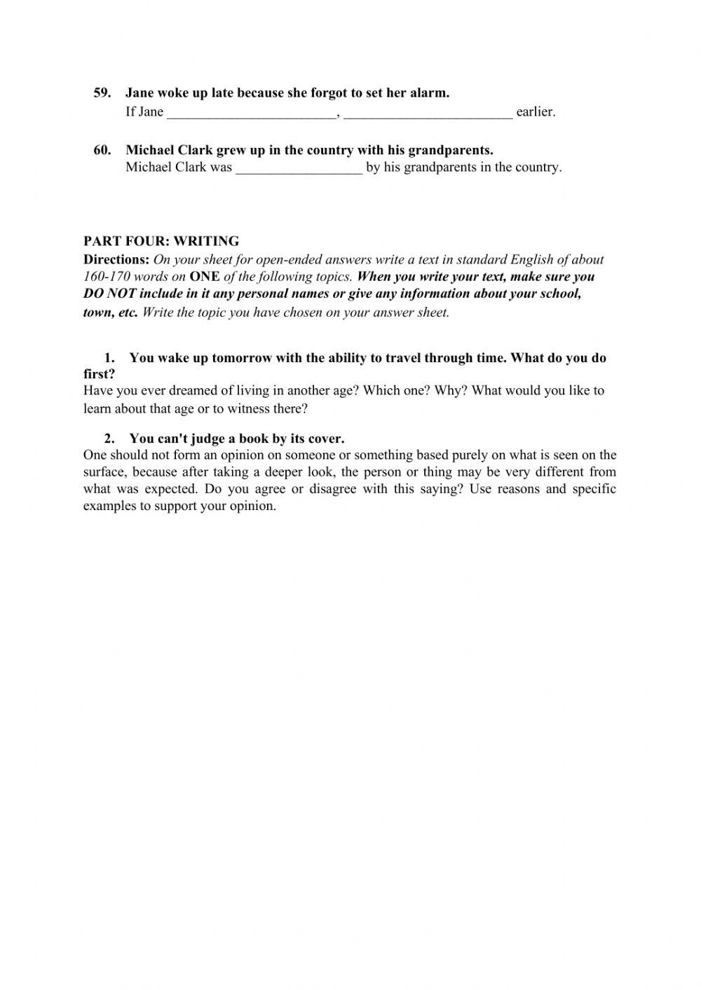 State English exam practice TEST 16 MODULE 3-2017 worksheet | Live ...