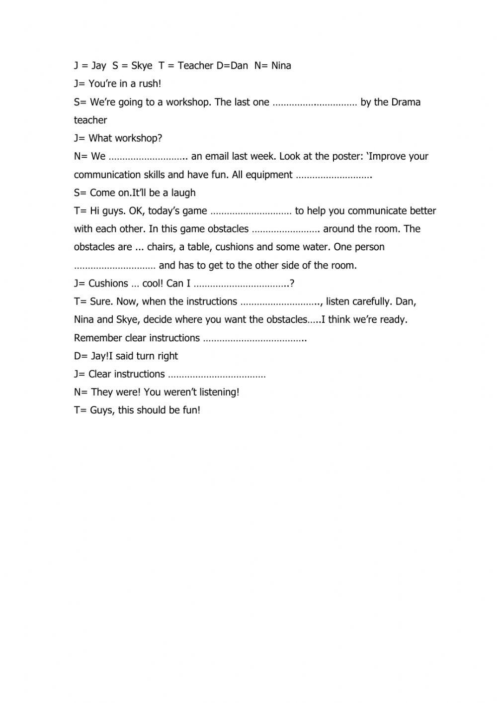 COMMUNICATION BREAKDOWN online exercise for | Live Worksheets