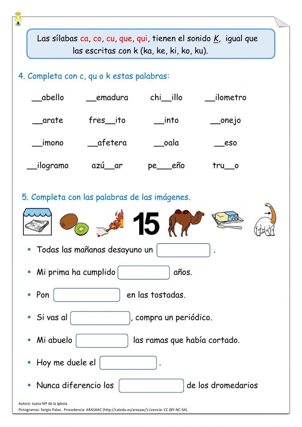 176697 Ortografía G Gu Gü C Qu K Juana Mari