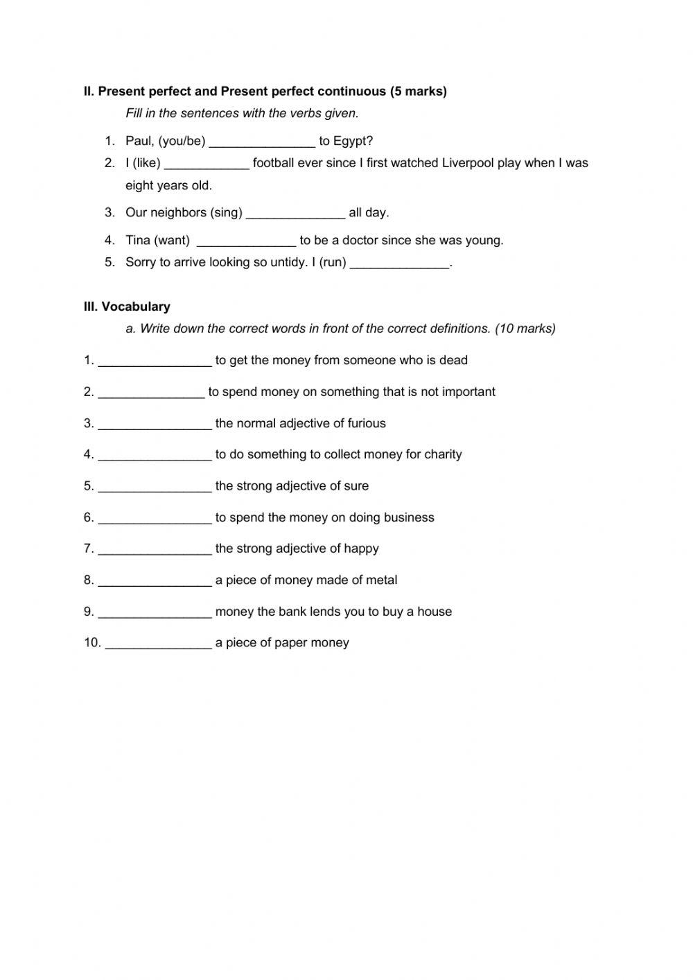 GEP 7A - Quiz (Unit2) worksheet | Live Worksheets