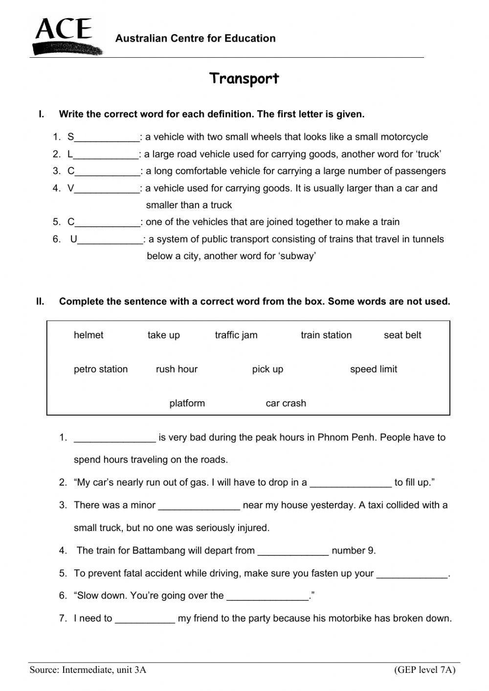 GEP 7A - Unit 3… | Free Interactive Worksheets | 1060848
