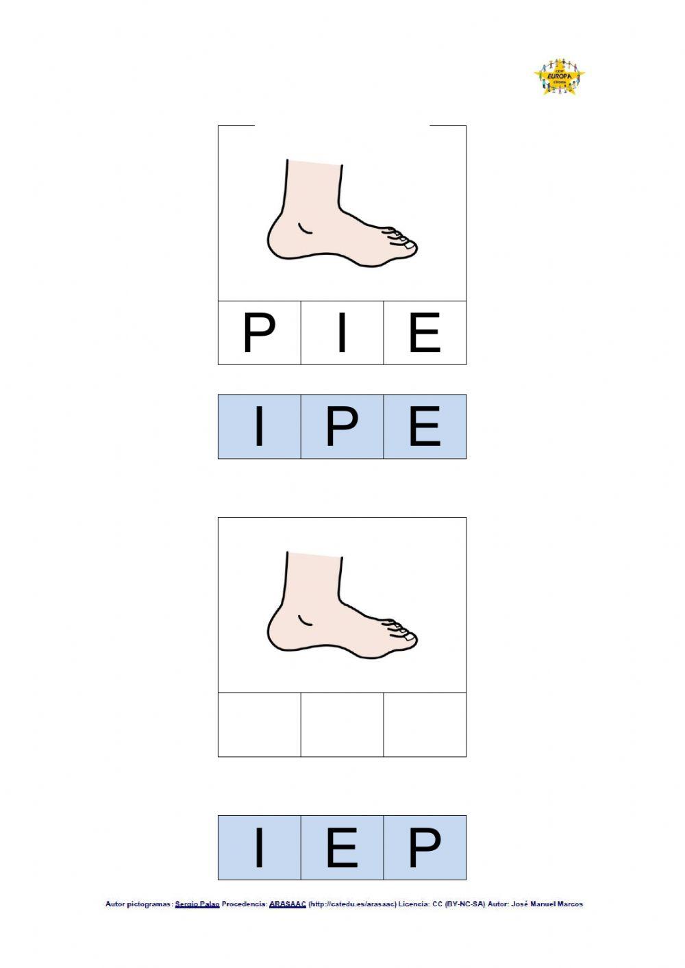 Palabras con p activity | Live Worksheets