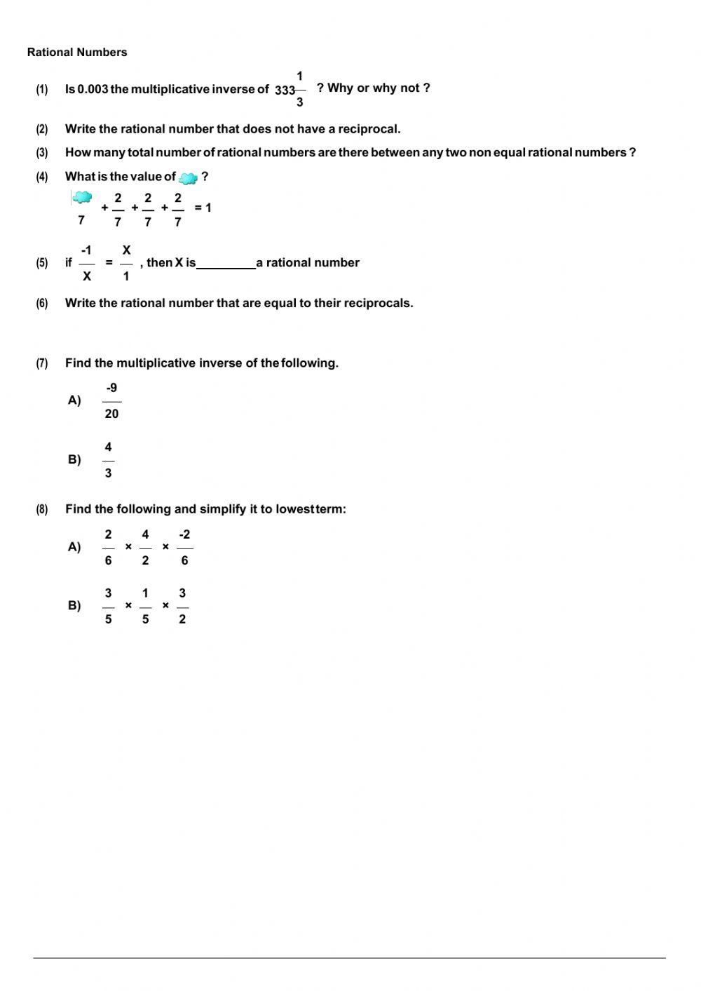 Rational Numbers Worksheet Live Worksheets rational-numbers-worksheet-live-worksheets