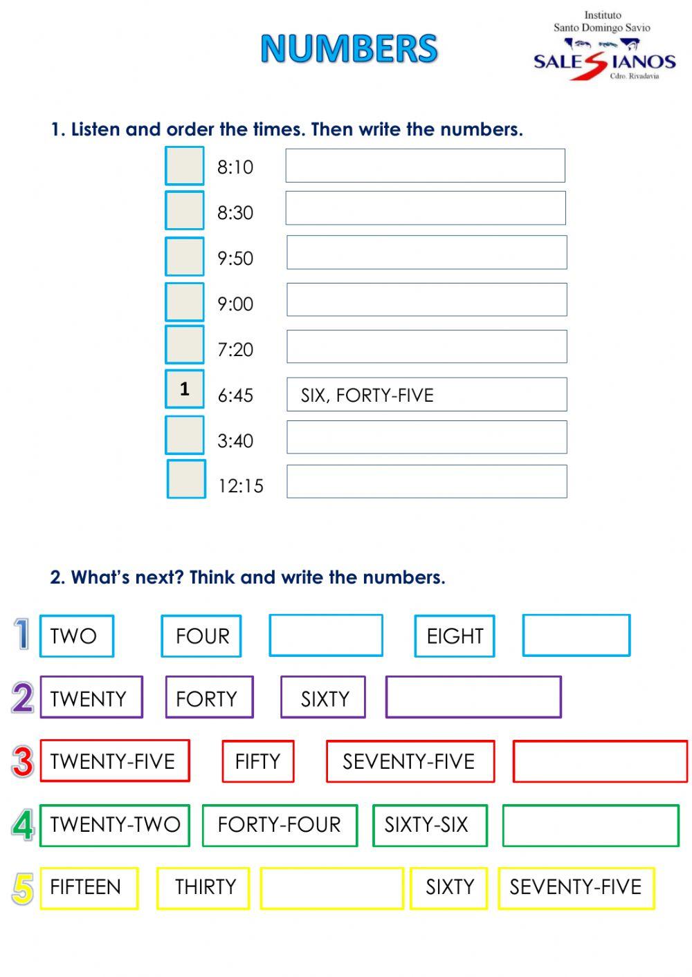 Revision online activity for level 1 | Live Worksheets