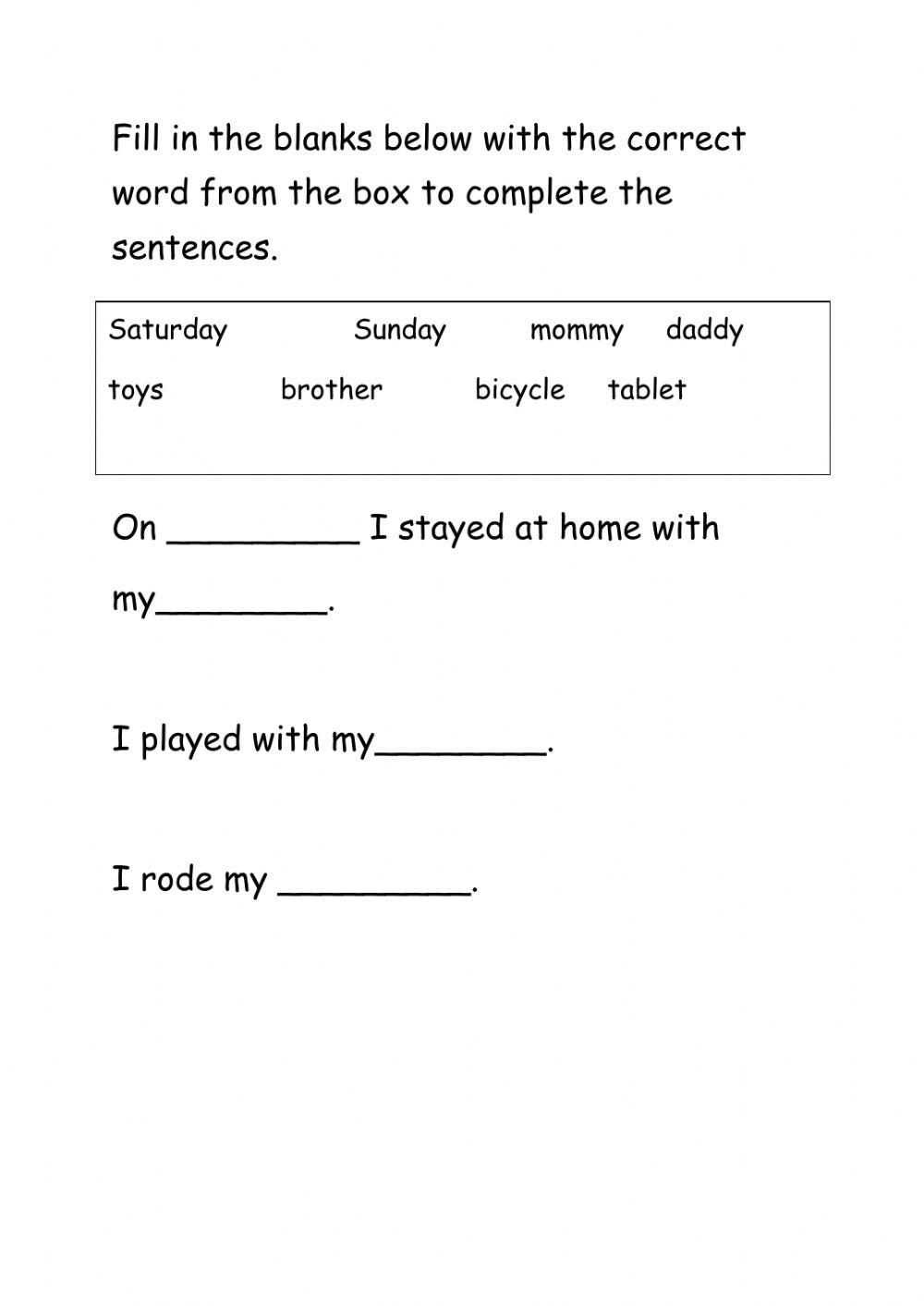 My Weekend News Composition online exercise for | Live Worksheets